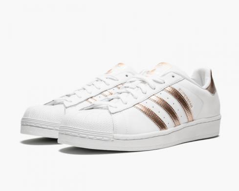 Adidas Womens Superstar Rose Gold White Shoes BB1428 - Adidas Superstar ...