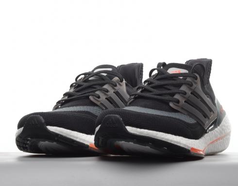 Adidas Ultra Boost 21 Black Light Blue Orange FY0389 - Adidas Ultra ...