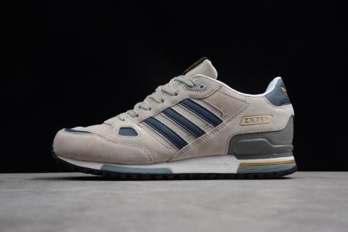Adidas Originals ZX 750 Grey Navy Blue Metallic Gold Shoes Q35066 ...