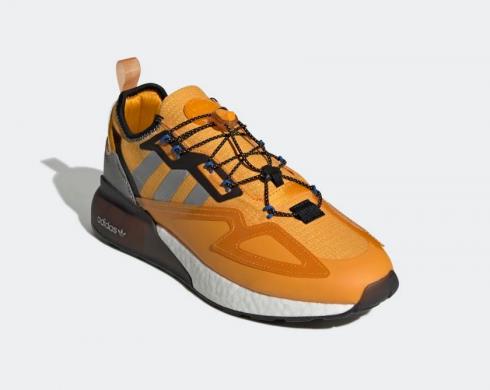 Adidas ZX 2K Boost Semi Solar Gold Silver Metallic Core Black GY1207 ...