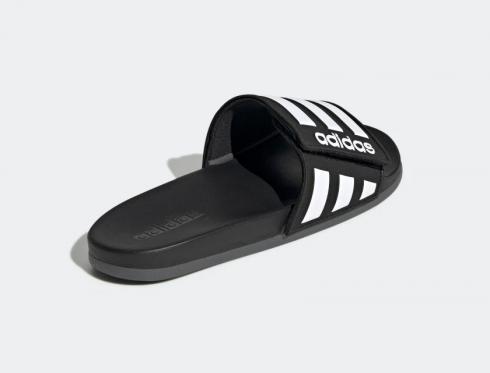 Adidas Adilette Comfort Adjustable Slides Core Black Cloud White Grey ...