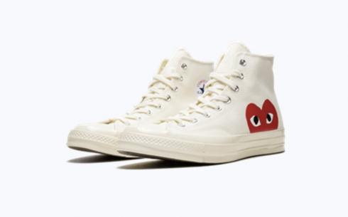 Converse Chuck 70 Cdg Play Milk White High Risk Red Shoes - Converse ...