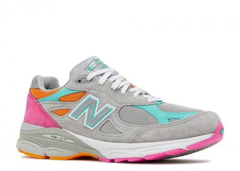 New Balance Dtlr X 990v3 Made In Usa Miami Drive Pink Grey Tide Solar ...