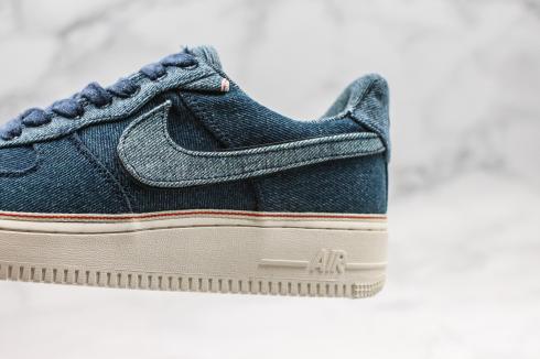 3x1 X Nike Air Force 1 Low Premium Raw Indigo Blue Shoes 905345-402 ...