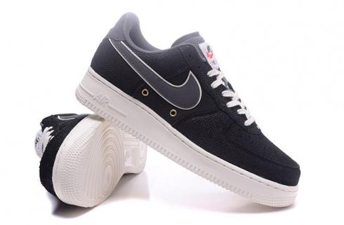 Nike Air Force 1'07 LV8 Crocodile Leather Black Dark Grey 718152-018 ...