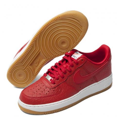 Nike Air Force 1'07 LV8 Red Python Gum Athletic Shoes 718152-600 - Air ...