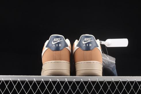 Nike Air Force 1 07 Low White Navy Blue Brown Shoes BS8871-107 - Air ...