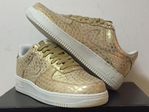 Nike Air Force 107 Lv8 Trainers In Gold Snakeskin Metallic 718152-701 ...