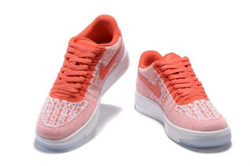 Womens Nike AF1 Flyknit Low Air Force Atomic Pink White Casual Shoes ...