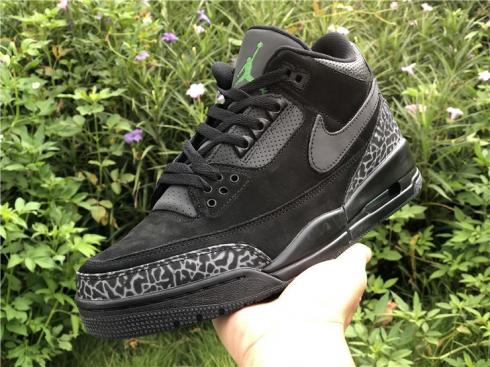 Air Jordan 3 Oregon Black Dark Grey - Green 3M Reflective AJ3-902027 ...