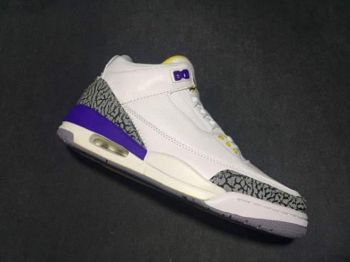 Nike Air Jordan III 3 White Crack Gray Yellow Purple Men Basketball ...