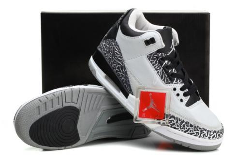 Nike Air Jordan III Retro 3 Shoes Unisex White Black Grey 136064 - Sepwear