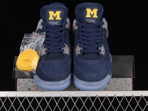 Air Jordan 4 Retro Michigan PE Dark Obsidian University Gold Black AJ4 ...