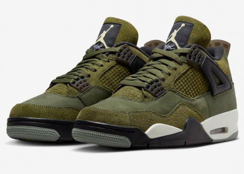 Air Jordan 4 Retro SE Craft Medium Olive Pale Vanilla Khaki Black Sail ...