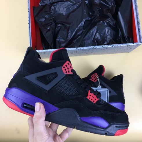 Nike Air Jordan IV 4 Raptors Retro Men Basketball Shoes Black Blue ...