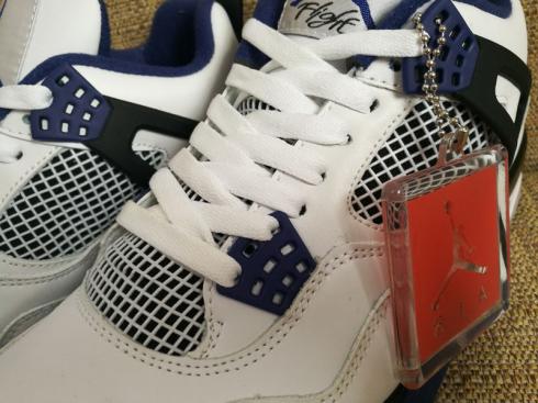 Nike Air Jordan 4 Retro IV AJ4 Motorsports White Game Royal Blue Men ...
