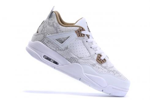 NIKE AIR JORDAN 4 RETRO Snake Skin LIGHT BONEWHITE PURE PLATINUM WOLF ...