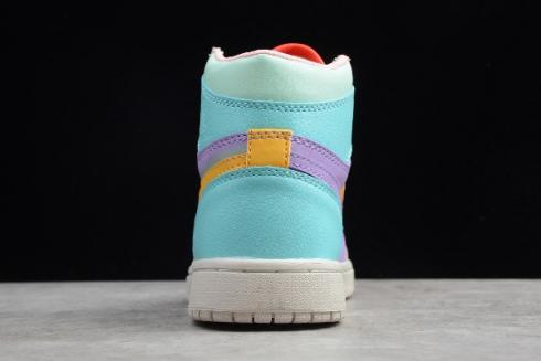 2019 New Air Jordan 1 GS White Purple Green Orange 556298 007 For Sale ...