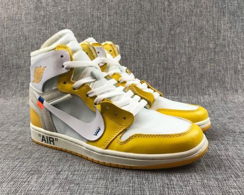 Air Jordan 1 Retro High OG SP White Yellow Grey Shoes AQ0818-150 - Air ...