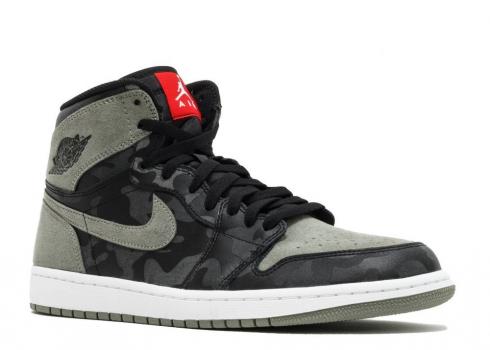 Air Jordan 1 Retro High Prem Shadow Camo University Dark Black White ...