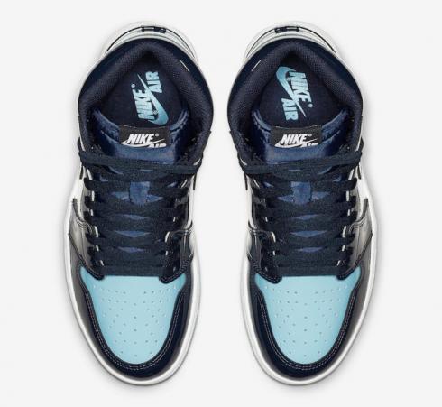 Air Jordan 1 Retro High UNC Patent Obsidian Blue Chill White CD0461-401 ...