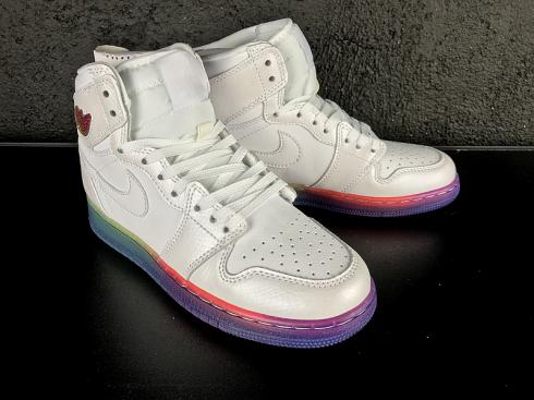 Nike Air Jordan I 1 Retro white rainbow Women Basketball Shoes - Air ...