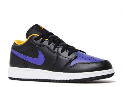 Air Jordan 1 Low GS Lakers Dark Taxi Black Concord 553560-075 - Air ...