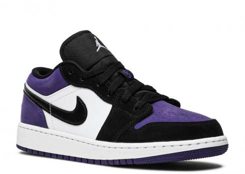 Air Jordan 1 Low Gs Court Purple White Black 553560-125 - Air Jordan I ...