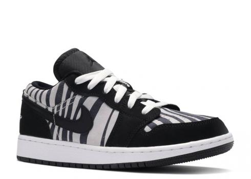 Air Jordan 1 Low Gs Zebra White Black 553560-057 - Air Jordan I Low ...