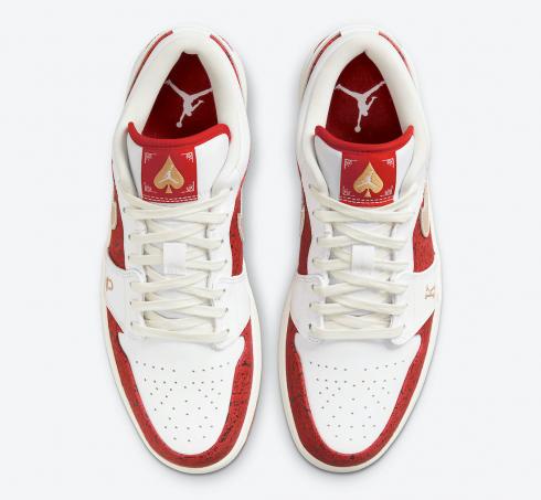 Air Jordan 1 Low Spades White University Red Metallic Gold DJ5185-100 ...