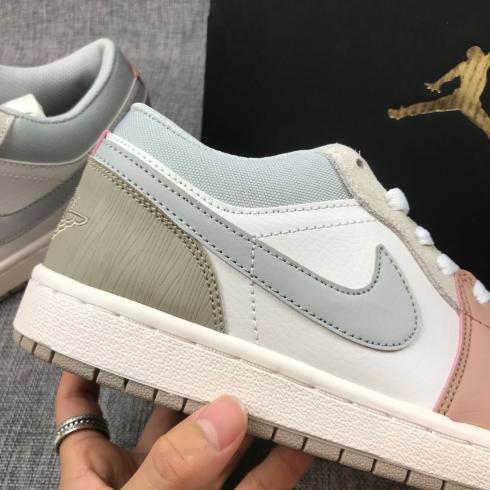 Air Jordan 1 Retro Low Grey Pink White Basketball Shoes CU2805-200 ...