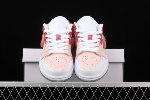 Womens Air Jordan 1 Low White Red Grey Shoes DC0774-155 - Air Jordan I ...
