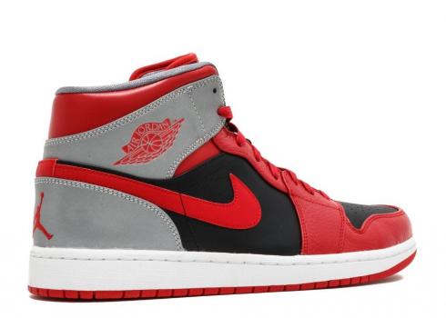 Air Jordan 1 Mid Fire Red Cement Black Ff 554724-603 - Air Jordan I Mid ...