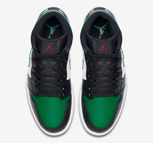 Air Jordan 1 Mid Green Toe Black Gym Red Pine Green 554724-067 - Sepwear