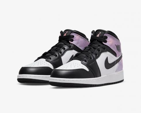 Air Jordan 1 Mid SE Zen Master Black White Amethyst Wave Bleached Coral ...