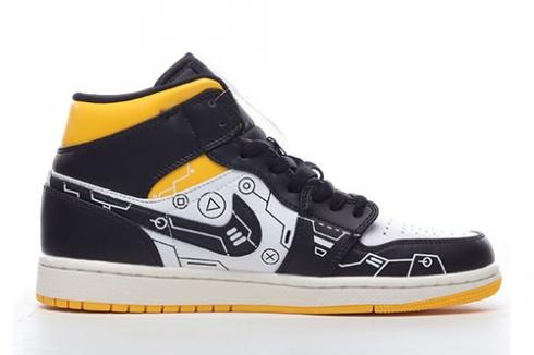 Nike Air Jordan 1 Mid White Black Yellow PS5 CV5276-907 - Air Jordan I ...