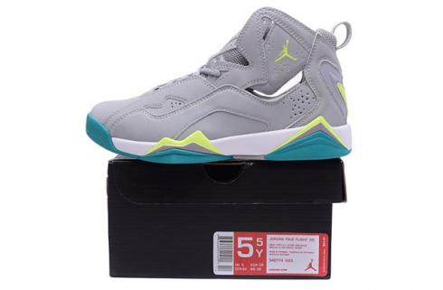 Nike Air Jordan True Flight Shoes Gray Volt Turbo Green 342774 043 ...