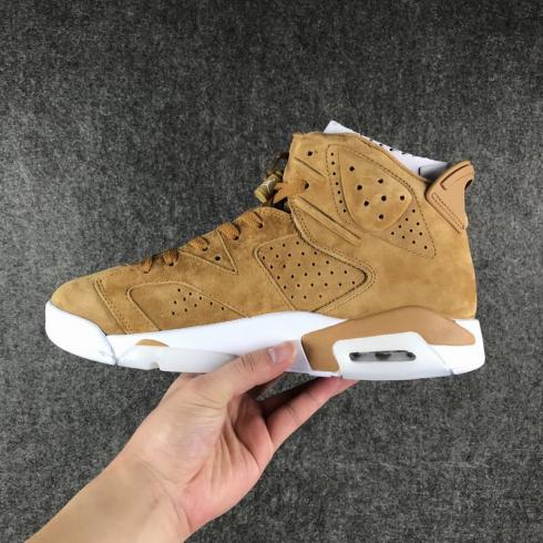 Air Jordan 6 Men Shoes Wheat White 384664-705 - Air Jordan VI High ...