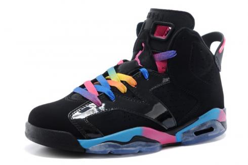 Nike Air Jordan VI 6 Retro GS BLACK PINK BLUE RAINBOW 543390 050 - Air ...