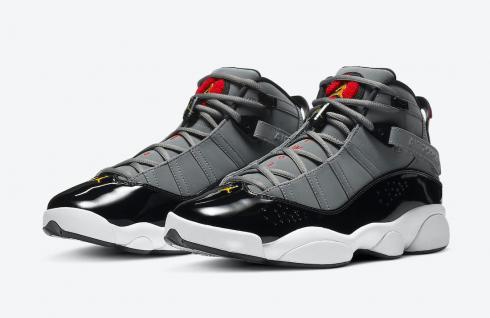 Air Jordan 6 Rings Light Graphite Orange Peel Sport Red Black 322992 ...