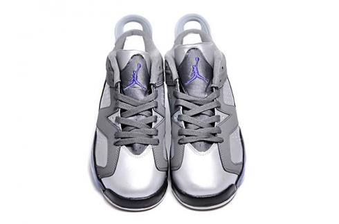 Nike Air Jordan 6 VI GS GG Low Grade School Wolf Grey Ultraviolet ...