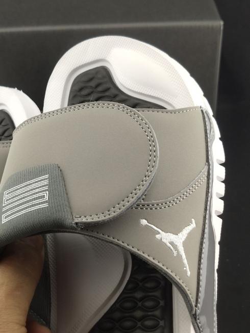 Air Jordan Hydro 6 Retro Slides GS Medium Grey White Gunsmoke AJ0022 ...
