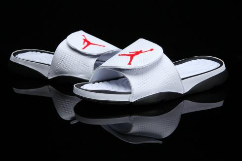Nike Jordan Hydro 6 white black red men Sandal Slides Slippers 820257 ...