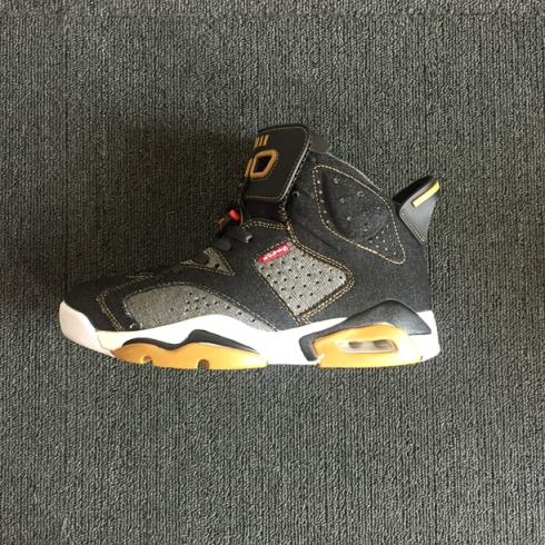 Levis x Air Jordan VI 6 Men Basketball Shoes Jeans Black Brown - Levis ...