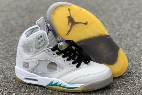 2020 OFF WHITE x Air Jordan 5 Grey Green White CT8480 105 - Air Jordan ...