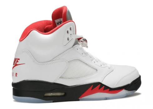 Air Jordan 5 Retro Fire Red 2020 Metallic Black White True Silver ...