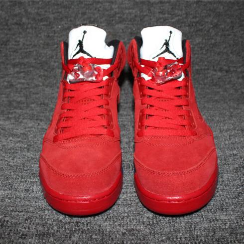 Nike Air Jordan V 5 Retro Red Suede Blood Red Basketball Shoes 136027 ...