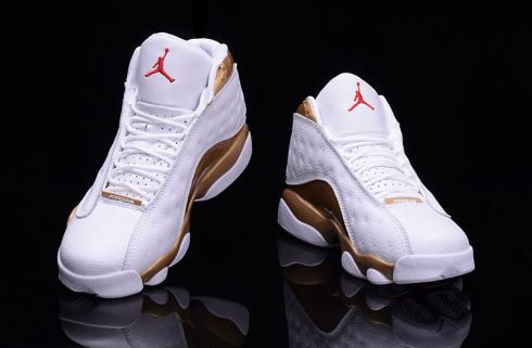 Nike Air Jordan XII 13 Retro white gold white men Basketball Shoes ...