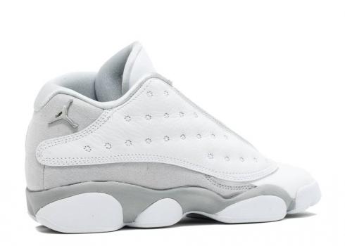 Air Jordan 13 Retro Low Gs Pure Money Platinum White Silver Metallic ...
