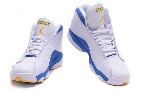 Nike Air Jordan 13 Melo PE Men Shoes White Blue Yellow 414571 - Air ...